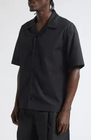 Givenchy Short Sleeve Cotton Poplin Graphic Bowling Shirt