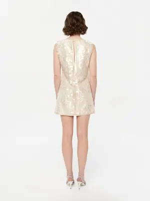 ALAS Embellished Two-layer Bridal Mini Dress