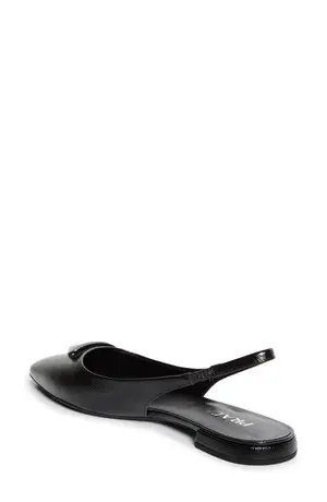 Prada Puffy Logo Slingback Ballet Flat