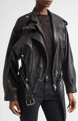 Isabel Marant Étoile Farza Leather Motorcycle Jacket
