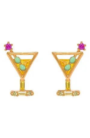 GIRLS CREW Dirty Martini Stud Earrings - Gold
