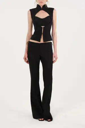 NOCTURNE Side Tie Low Rise Slim Fit Trousers