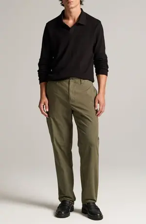 Vince Macro Rib Long Sleeve Johnny Collar Polo