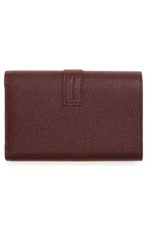 TOM FORD Kara Grain Leather Compact Wallet - Lost Cherry