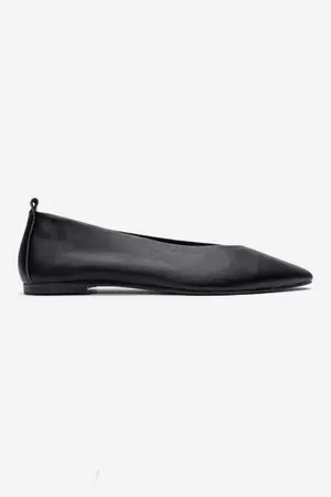 FOREVER & ALWAYS SHOES Jenas Leather Ballet Flat - Black