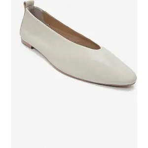 FOREVER & ALWAYS SHOES Jenas Leather Ballet Flat - Ecru
