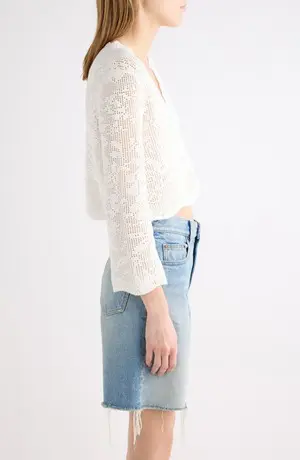 Chloé Pointelle Stitch Organic Cotton Cardigan