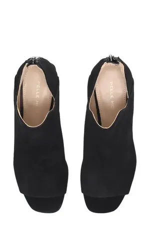 Pelle Moda Vaneza Suede Open Toe Sandal - Black