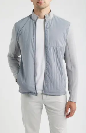 Johnnie-o Mixed Media Jacket - Light Gray