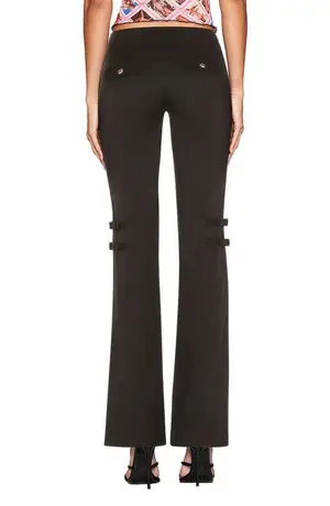 I.AM.GIA Adrienne Low Waist Straight Leg Pants With Double Buckle Detailing