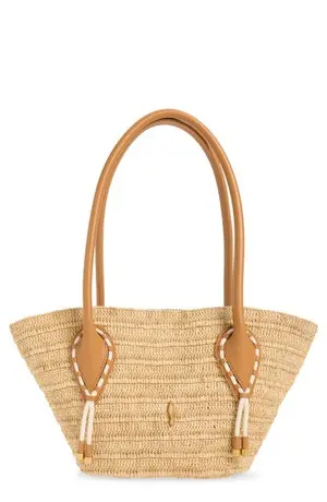 CHRISTIAN LOUBOUTIN Mini Woven Raffia Basket Tote - 6370 Natural/cuoio