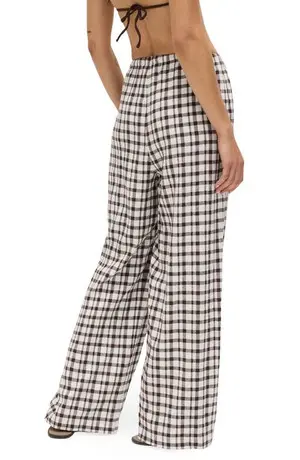 M&s Gingham Straight Leg Pants