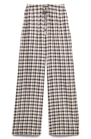 M&s Gingham Straight Leg Pants