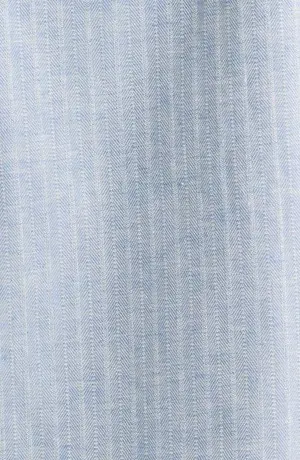 WAX LONDON Eldon Cotton & Linen Herringbone Zip-up Jacket - Light Blue