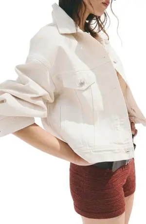 Mango Kika Denim Trucker Jacket - Ecru