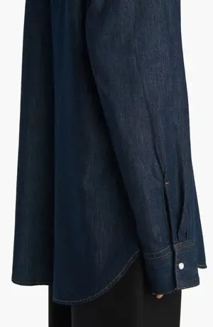 Khaite Christensen Oversize Denim Snap-up Shirt