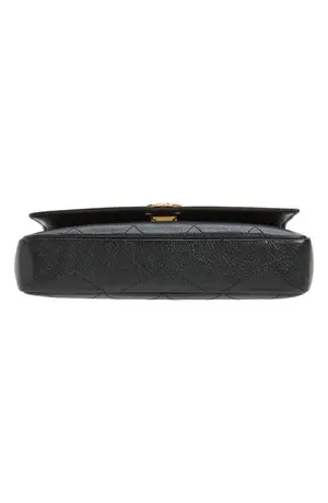 Tory Burch Charlie Quilted Leather Wallet On A Chain - Black