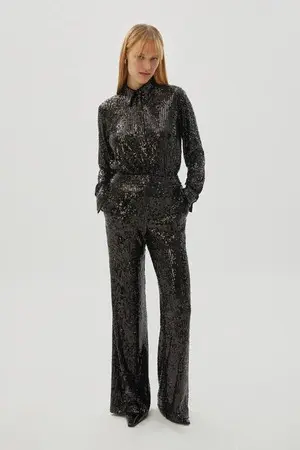 EXQUISE Britney Sequin Detailed Shirt