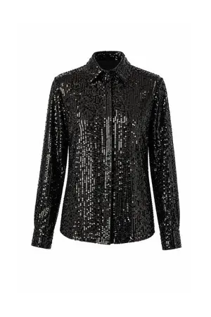 EXQUISE Britney Sequin Detailed Shirt