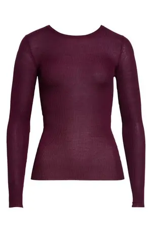 JIL SANDER Lightweight Wool Crewneck Sweater - Cherry