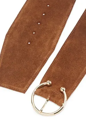 LASCANA Wide Suede Waist Belt With Gold Tone Buckle