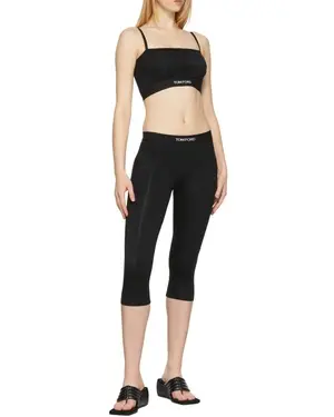 TOM FORD Logo-waistband Stretched Cropped Leggings