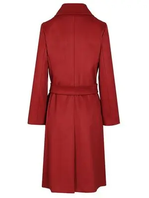 Max Mara Belted Collared Coat - Ruby Colour
