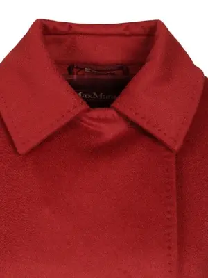 Max Mara Belted Collared Coat - Ruby Colour
