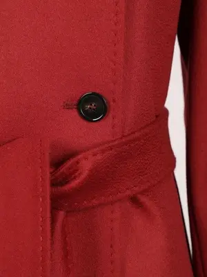 Max Mara Belted Collared Coat - Ruby Colour
