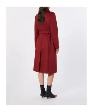 Max Mara Belted Collared Coat - Ruby Colour