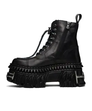 Vetements X New Rock Collaboration Combat Lace-up Ankle Boots