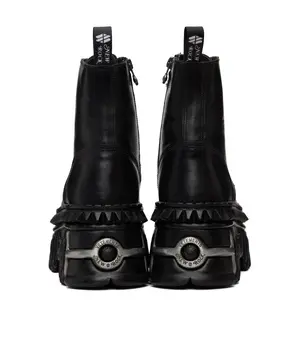 Vetements X New Rock Collaboration Combat Lace-up Ankle Boots