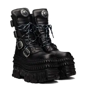 Vetements X New Rock Collaboration Lace-up Mid-calf Boots