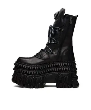 Vetements X New Rock Collaboration Lace-up Mid-calf Boots