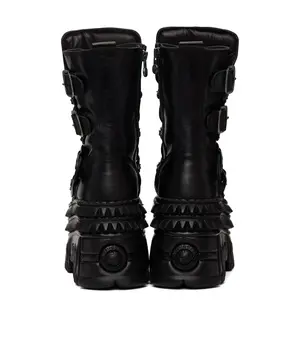 Vetements X New Rock Collaboration Lace-up Mid-calf Boots