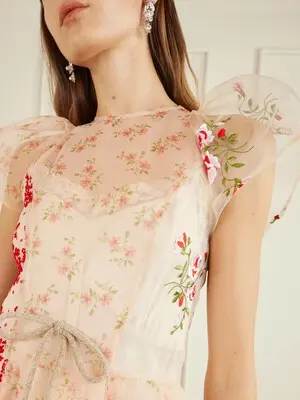 Simone Rocha Pink Floral Tulle Dress