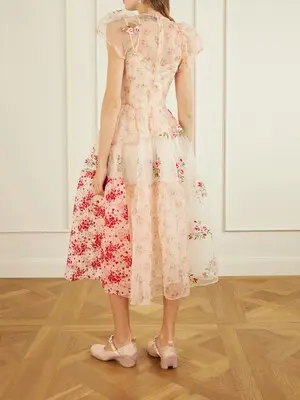 Simone Rocha Pink Floral Tulle Dress