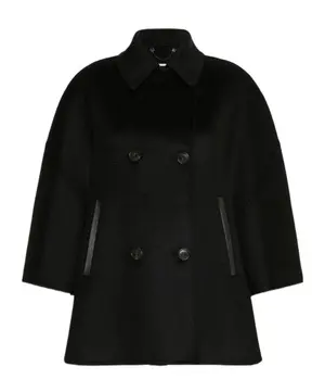 Max Mara Double Breasted Cape - Black