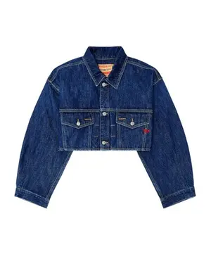 DIESEL® Cropped Oversized Denim Jacket