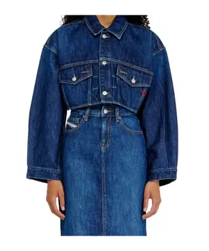 DIESEL® Cropped Oversized Denim Jacket