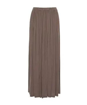 Max Mara Long Pleated Jersey Skirt - Mud