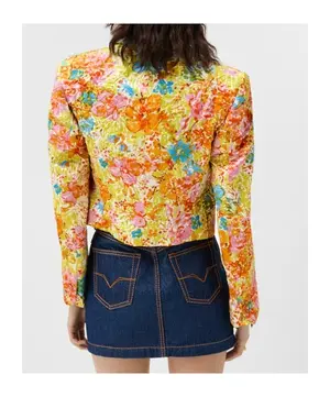 Versace Printed Silk Duchesse Jacket