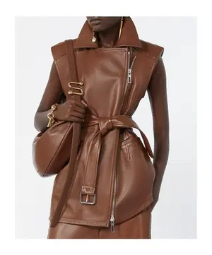 Sportmax Sleeveless Leather Gilet - Brown