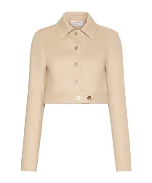 Sportmax Collared Long-sleeved Casual Jacket - Nude