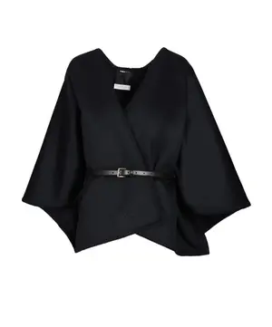 Max Mara Max Mara Colomba Logo Emrboidered Cape Blue