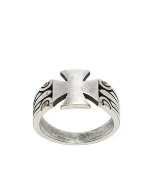 Vetements Letter Pattern Ring - Silver