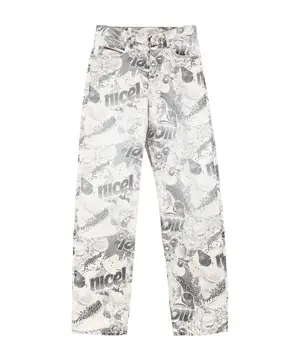 Martine Rose Print-detail Pocket Jeans - White