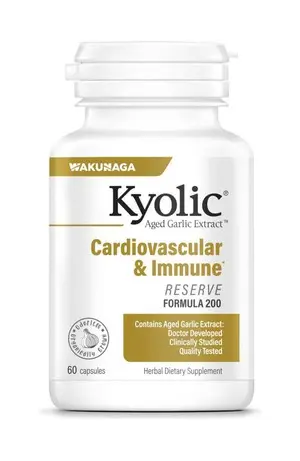KYOLIC Aged Garlic Extract Formula 200, Cardiovascular & Immune, Reserve, 60 Count - None