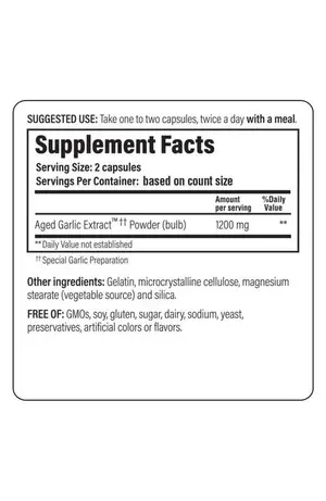 KYOLIC Aged Garlic Extract Formula 200, Cardiovascular & Immune, Reserve, 60 Count