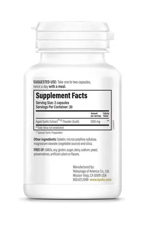 KYOLIC Aged Garlic Extract Formula 200, Cardiovascular & Immune, Reserve, 60 Count